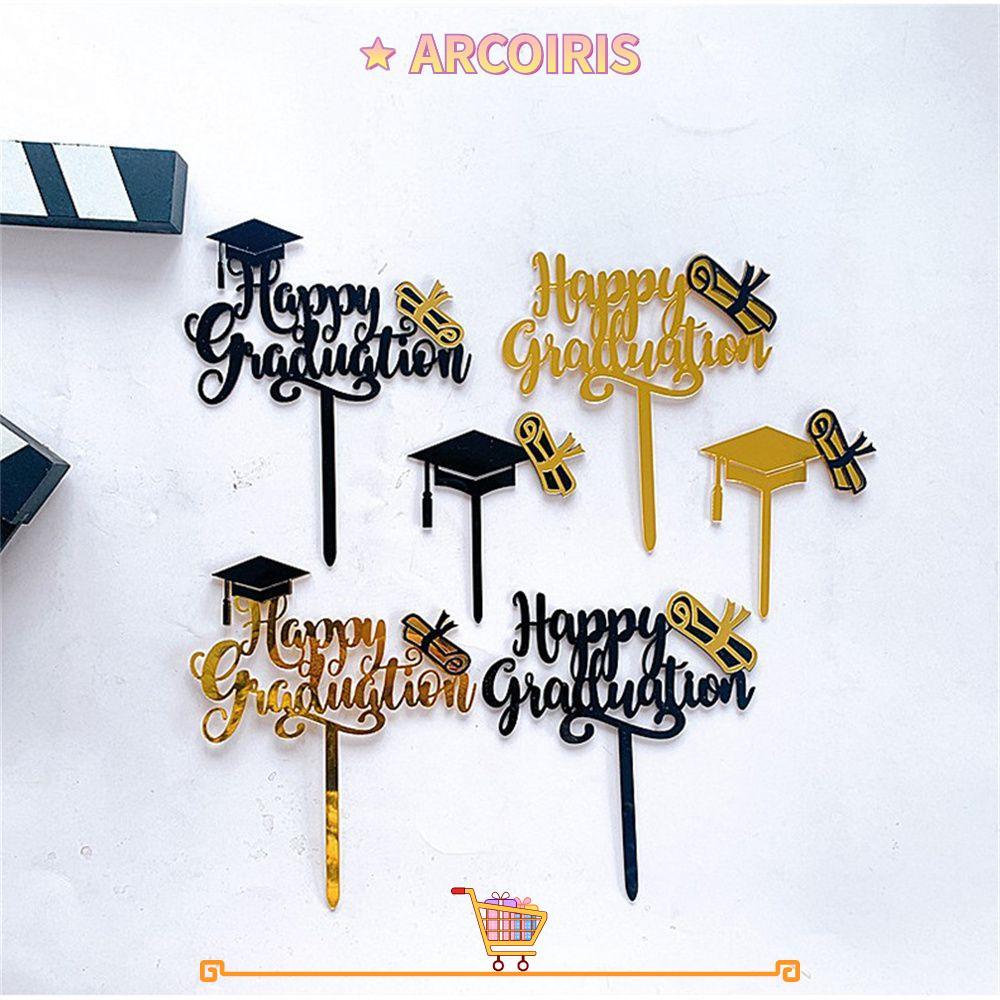 ARCOIRIS เค้ก Toppers พิธีรับปริญญาตกแต่ง DIY Transcript Class Gold ...