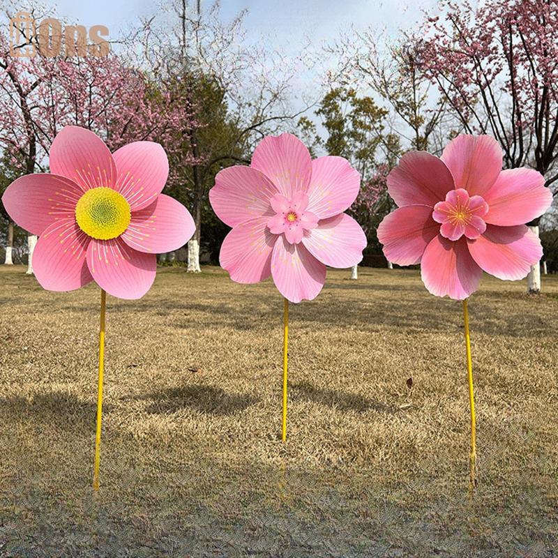 Ons 1 ชิ้น Stake ยืนสนามหญ้าดอกไม้ Pinwheel ดอกไม้เชอร์รี่ Windmill ...