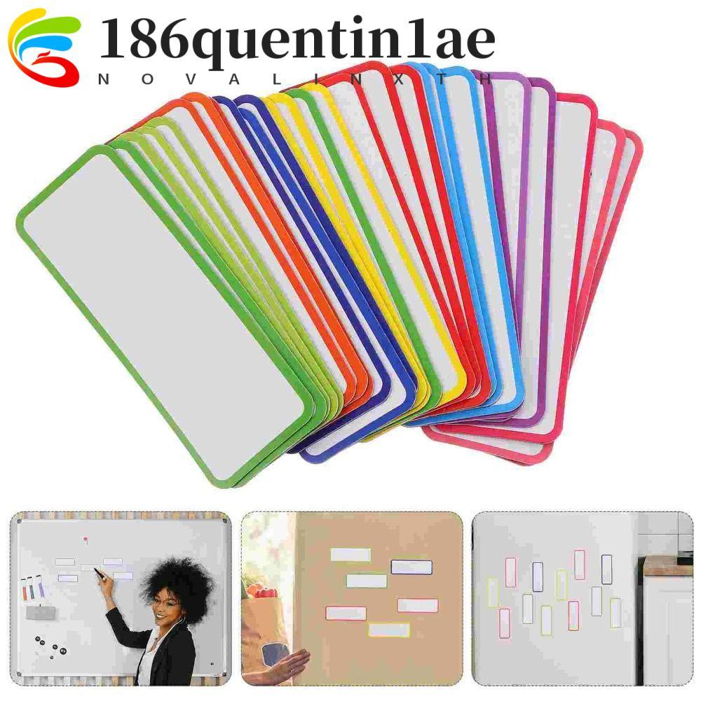QHENTIN1AE 27 ชิ้น Erasable Tag Board, ทนทาน Square Magnetic Label ไวท์ ...