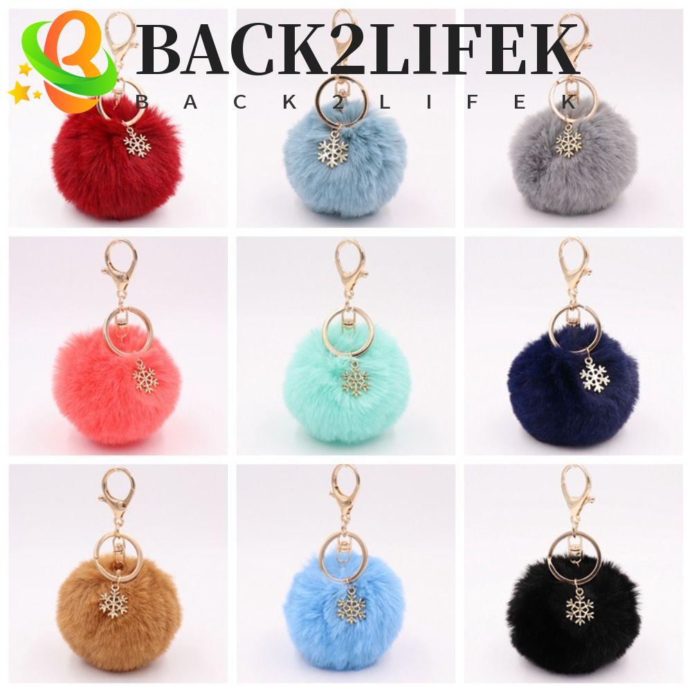 BACK2LIFEK Fur Ball Key Chain, Fluffy Bag Charm Pompom จี้, แฟชั่น ...