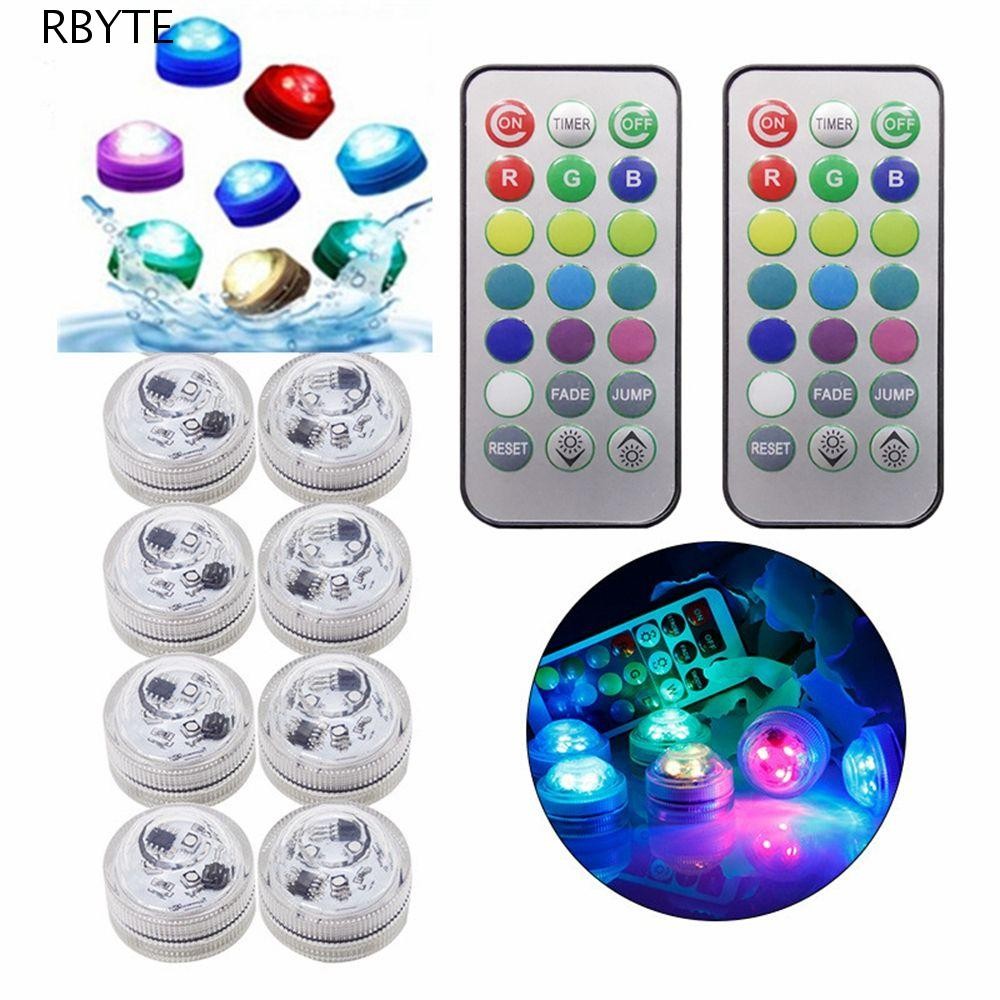 RBYTE Submersible ไฟ LED RGB แจกันกันน้ําตกแต่งชางานแต่งงานอ่างน้ําร้อนโคมไฟกลางคืน | Shopee ...