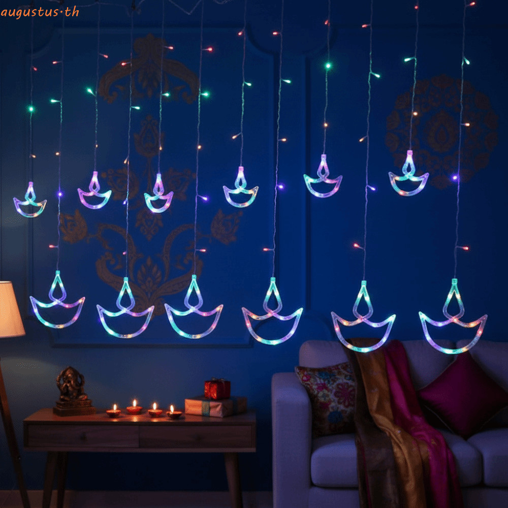 AUGUSTUS Diwali Light, ปลั๊ก USB Brilliant Night Curtain Light, มุสลิม ...