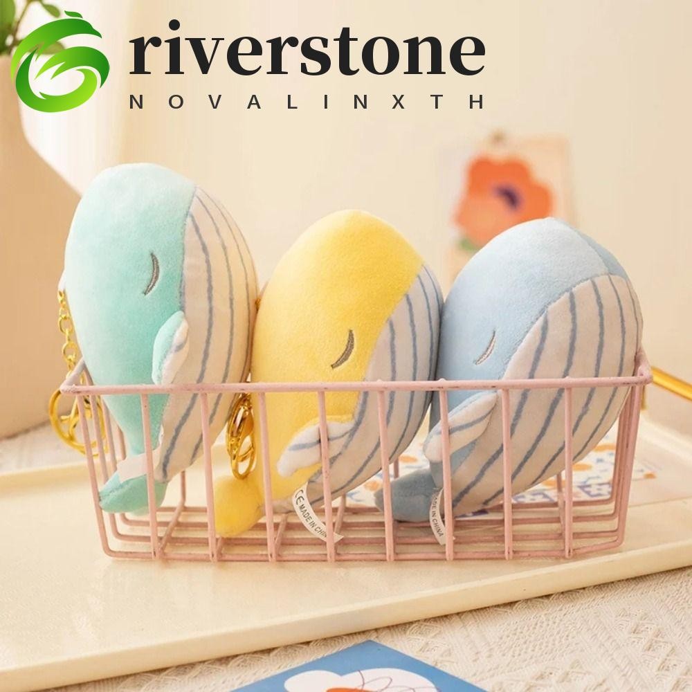 RIVERSTONE พวงกุญแจตุ๊กตาปลาวาฬ, PP Cotton Fluffy Animal Whale จี้ขนาด ...