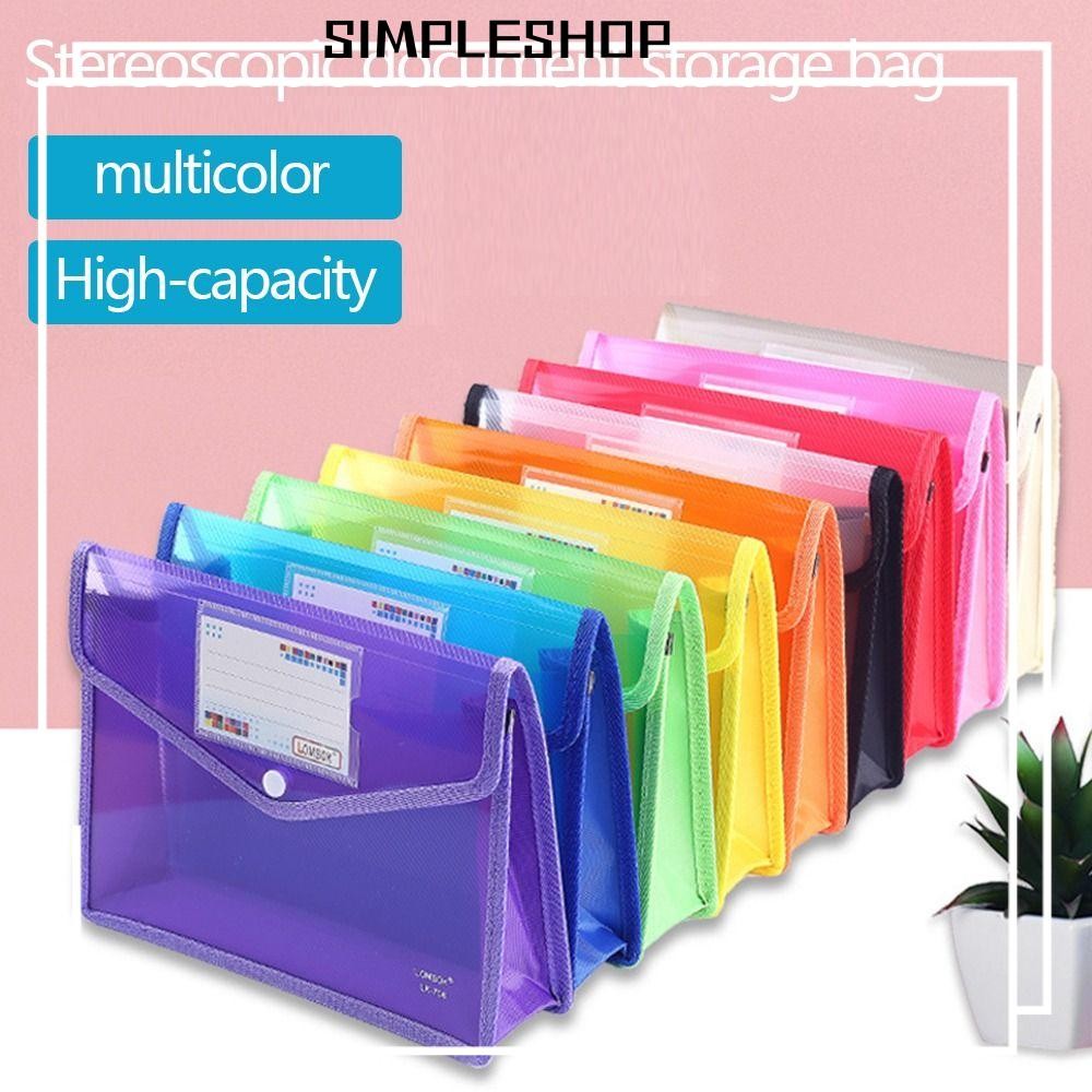 SIMPLESHOP โฟลเดอร์แฟ้ม A4 ที่เก็บแฟ้มกระเป๋า PVC กันน้ําที่ทนทาน | Shopee Thailand