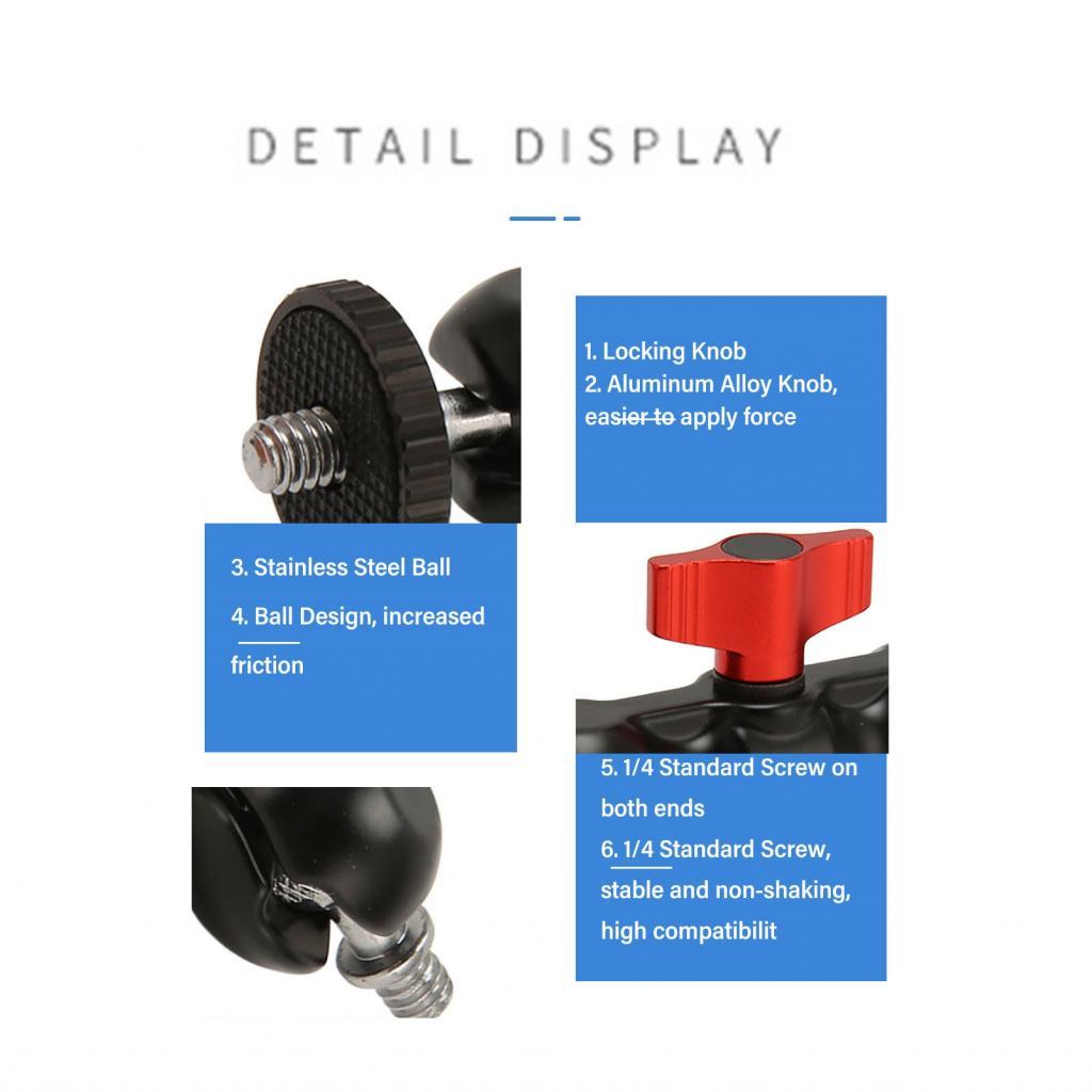 toolwe-TH กล้องดูดคัพ Mount Action Ball ARM อันทรงพลังสำหรับบันทึก ...