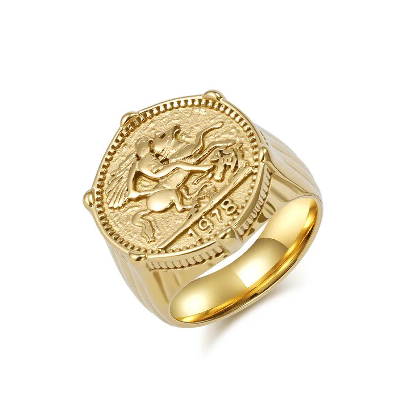 “1978” Knight Shaped Signet Ring for Men Boyfriend Gift Vintage Jewelry ...