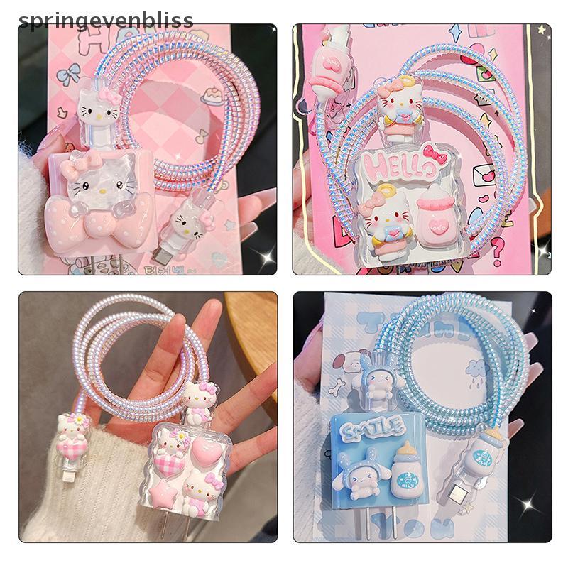 Springevenbliss Hello Kitty Kuromi Charger Data Cable Case Protector ...