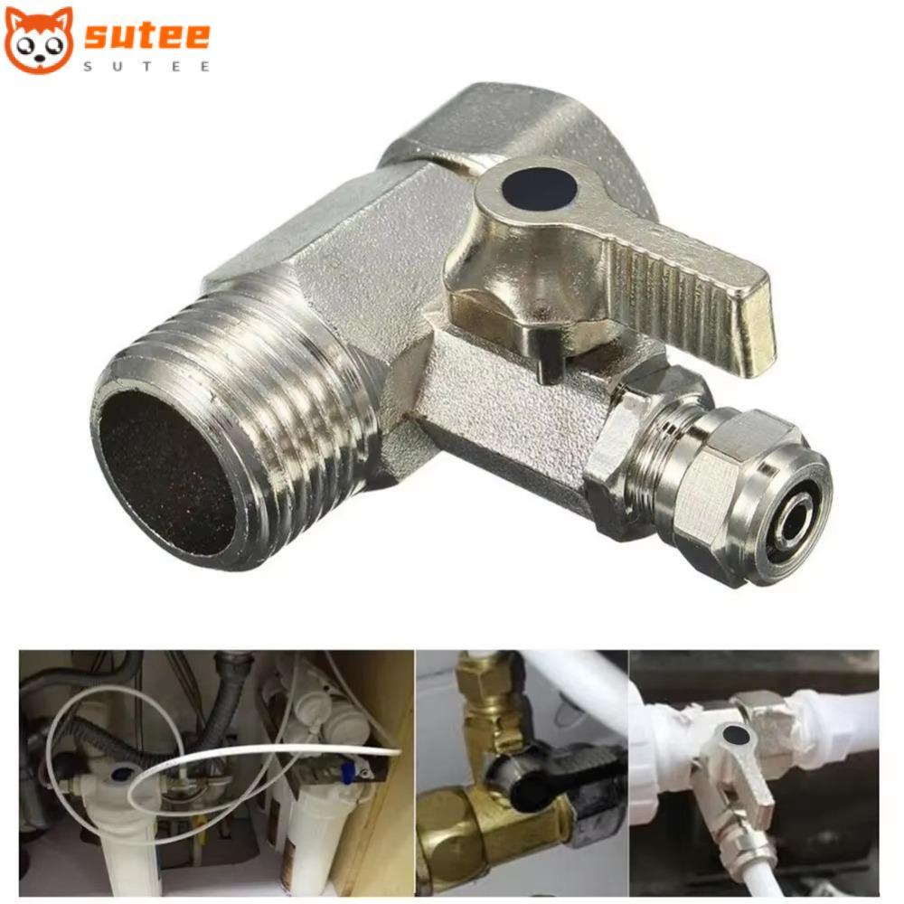 SUTEE ก๊อกน้ําวาล์ว Tap, Alloy Silver RO Feed Water Adapter, พร้อม Shut ...