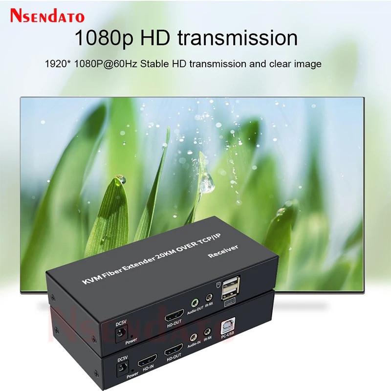 HDMI KVM Extender 20Km over Fiber Optic พร้อม USB2.0 SC HDMI to Fiber ...