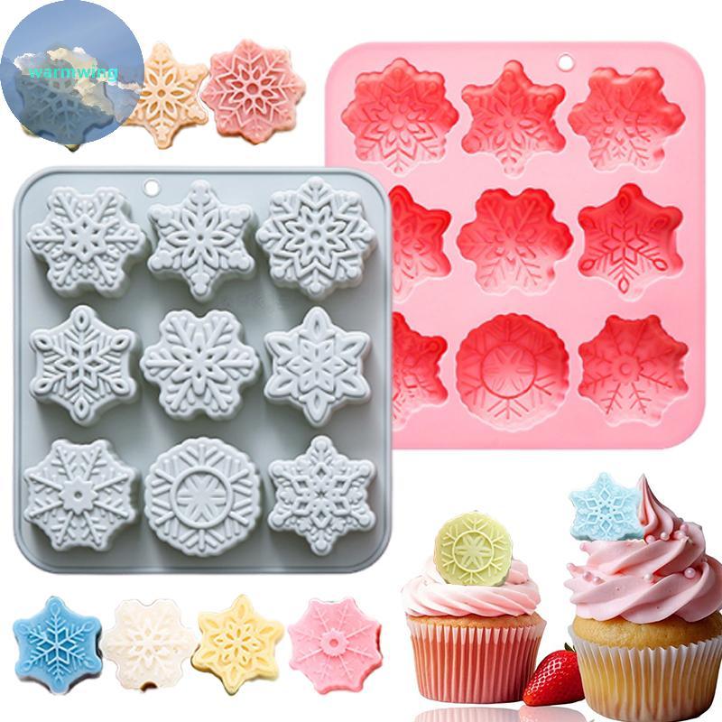 Warmwing แม่พิมพ์ซิลิโคนเกล็ดหิมะ 3D,คริสต์มาสฤดูหนาวเกล็ดหิมะFondantแม่พิมพ์สําหรับตกแต่งเค้ก ...