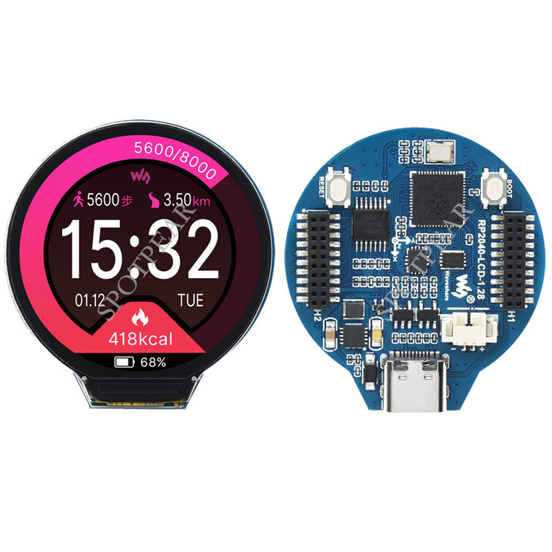 Raspberry Pie pico Round LCD Display Screen Board RP2040 Acceleration ...
