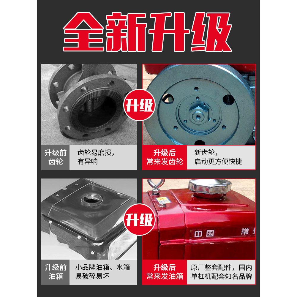 Changzhou Diesel Engine R170 Water Cooling กระบอกเดี่ยว 4 Horsepower ...