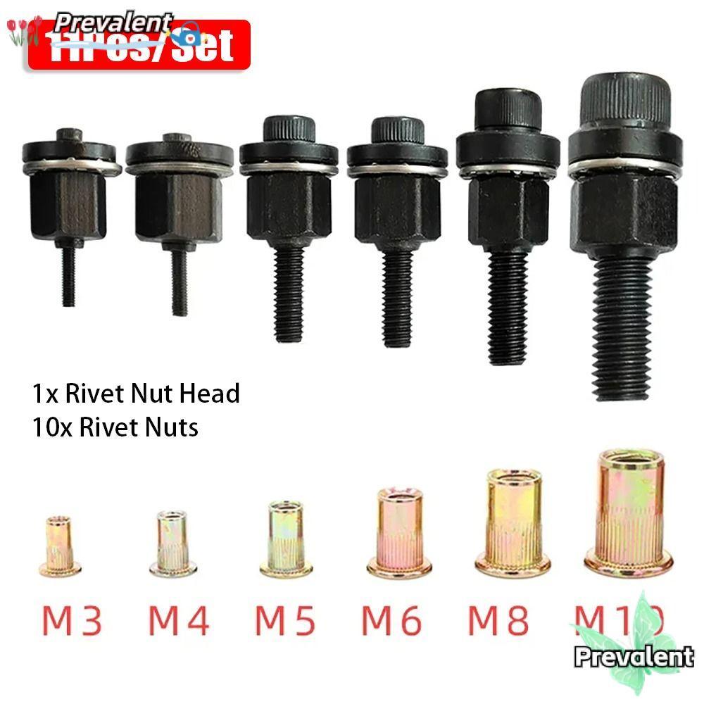 PREVALENT 11 ชิ้น/เซ็ต Hand Rivet Nut, สําหรับ Rivet Nut ไฟฉาย M3 M4 M5 ...