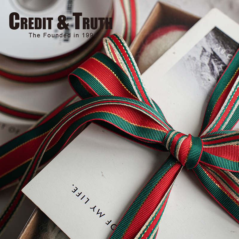 Multi-Specification Christmas Tri-Color Ribbon Boutique Ribbon Red ...