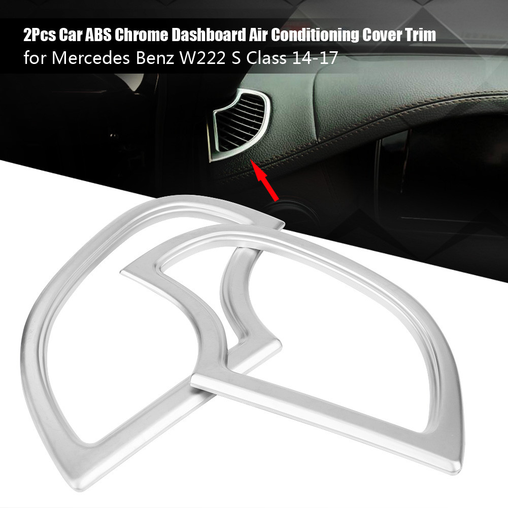 เครื่องปรับอากาศ Vent แหวน 2 ชิ้น Silver ABS ด้านข้างสำหรับ Mercedes ...