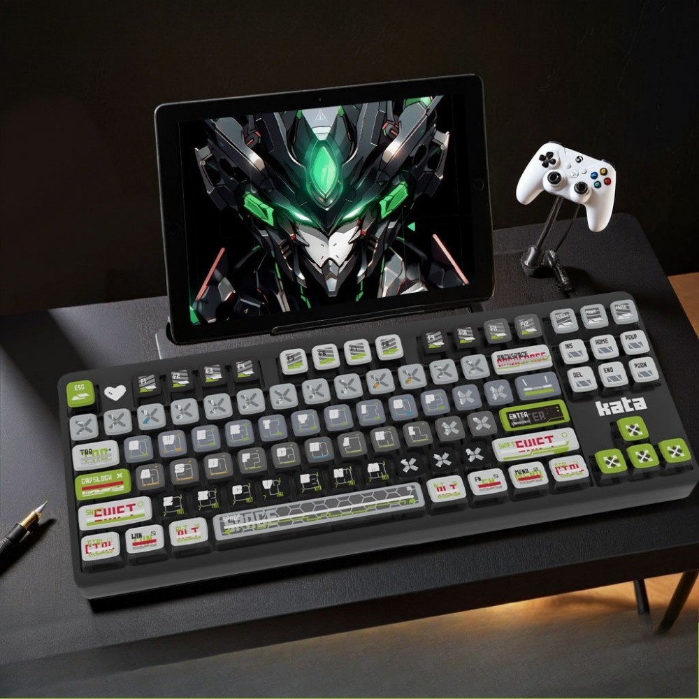 สีเทา Sky Green Flash Keycaps 125 คีย์ SA โปรไฟล์ PBT สี่ล้อการส่งผ่าน ...