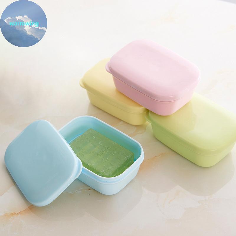 Warmwing 1PC กล่องสบู่กันน้ําซีลแบบพกพาสบู่กล่องที่ถอดออกได้ถาดท่อระบายน้ําและสบู่ Pan TH ...