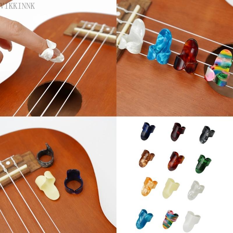 VIKK 12 ชิ้นกีตาร์ Finger Picks Flat Thumbpicks Plectrums Picks สําหรับ ...