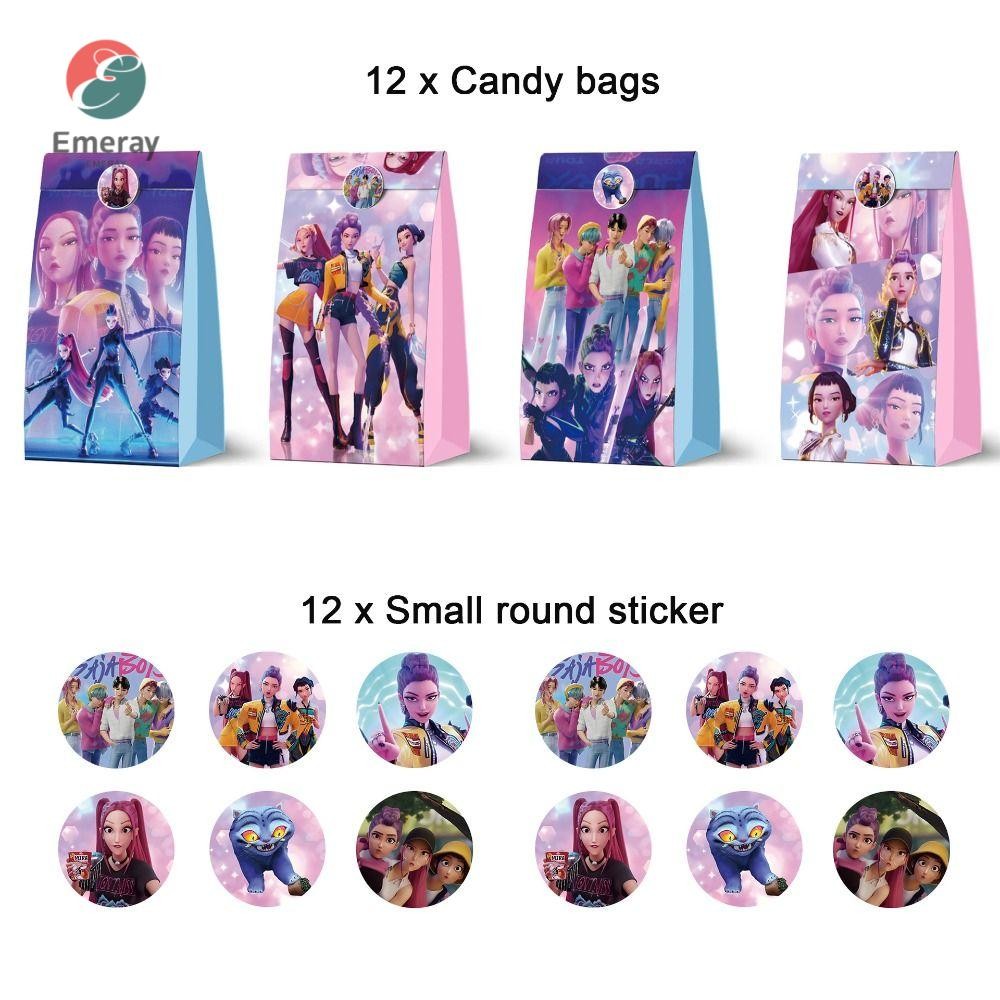 EMERAY 12 ชิ้นถุงกระดาษของขวัญ, Offset กระดาษ Rumi Mira Zoe Kpop Demon ...