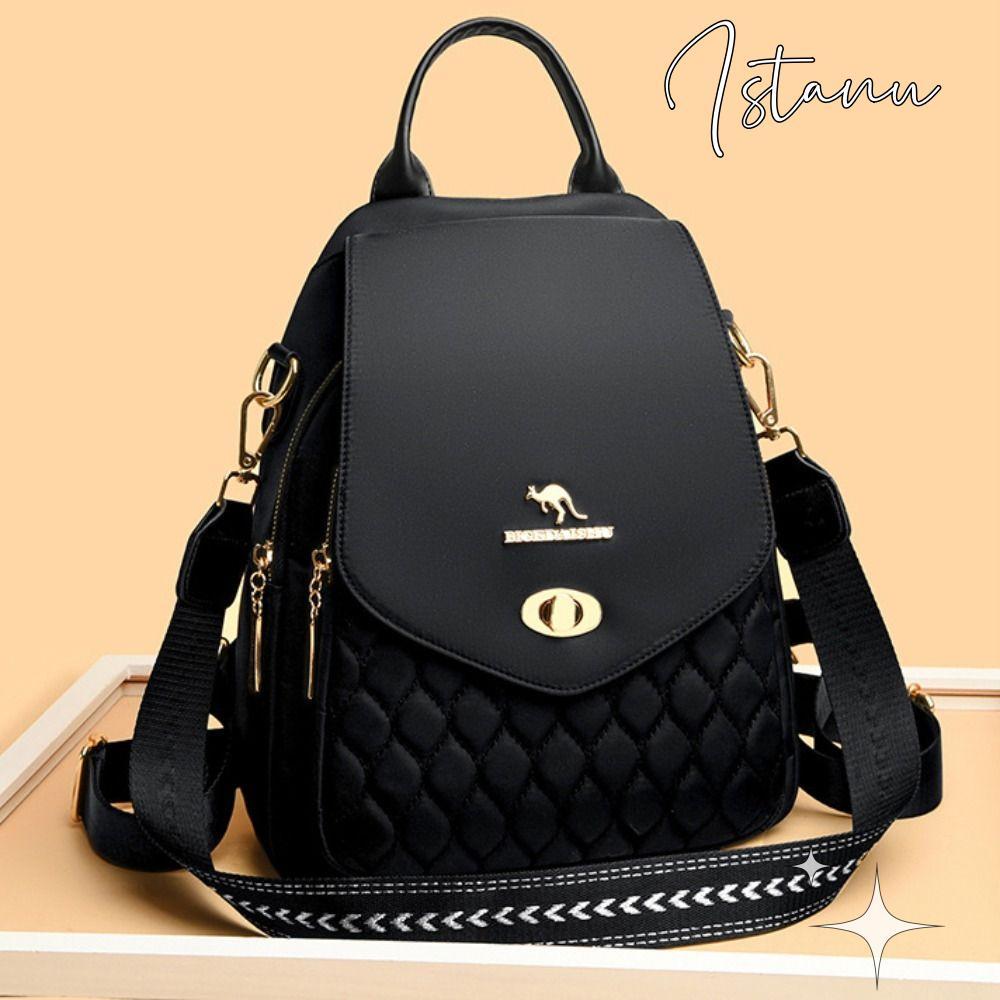 ISTANU กระเป๋าเป้ผู้หญิง ความจุขนาดใหญ่ ดีไซน์เรียบง่าย สไตล์สีทึบ พกพา ...