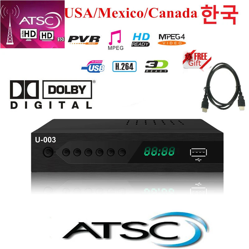 เกาหลี QAM TV ATSC Converter กล่องเกาหลีภาษา Terrestrial HD Digital ...