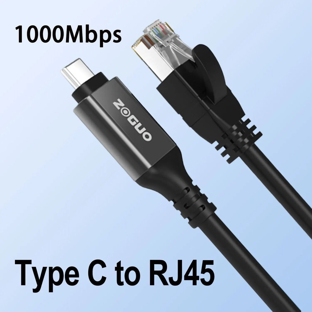 0.5m 1m 2m 3m 5m 10m USB C Type C To Ethernet Cable USB3.0 To RJ45 Cord Directly Connected ...