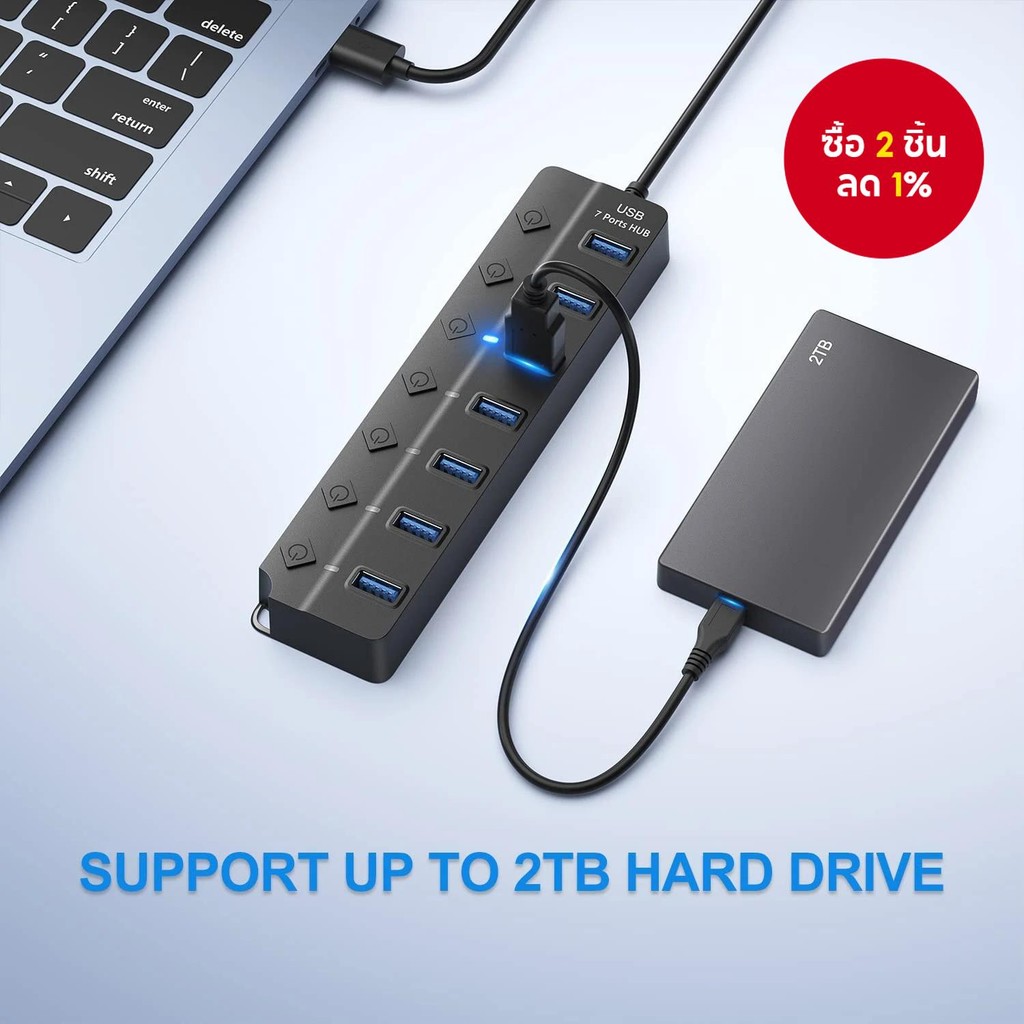 USB HUB OTG อะแดปเตอร์แยกความเร็วสูง 7 พอร์ต 4 พอร์ตหลาย Expander ...