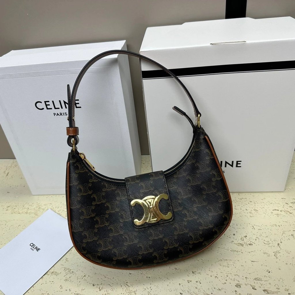 Celine สไตล์ใหม่ AVA กระเป๋าใต้วงแขนดอกไม้เก่าสายสะพายไหล่แบบปรับได้ ...