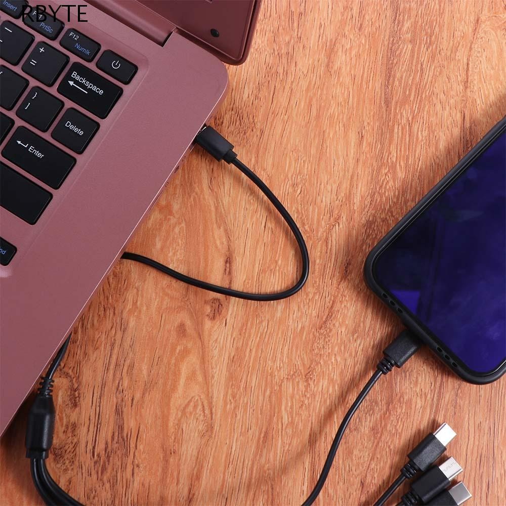 RBYTE สายแยก USB C, 6 in 1 Type-C Micro-USB Multi USB C ถึง USB C สาย, แบบพกพา 50cm8150cm สีดํา ...