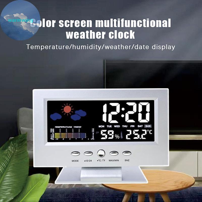 Warmwing สถานีวัดอากาศหลายฟังก์ชัน พร้อมนาฬิกาและปฏิทินดิจิตอล LCD สำหรับตรวจวัดอุณหภูมิและ ...