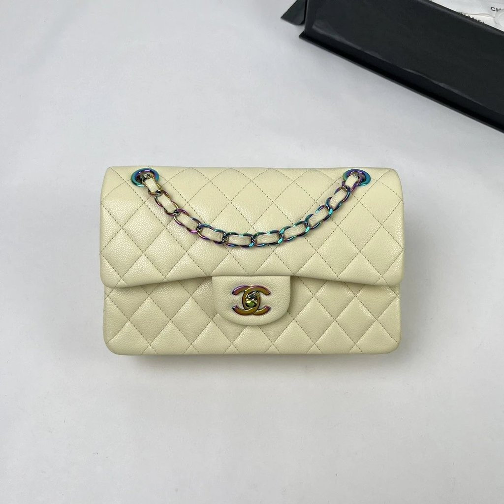 CHANEL 24C Rainbow Buckle Chick สีเหลือง, CF2.55/23, เพชรคลาสสิก, หนัง ...