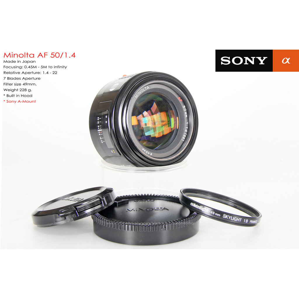 Minolta AF 50/1.4 *Sony A Mount เลนส์ไวแสงละลายฉากหลังสวยสำหรับกล้อง ...