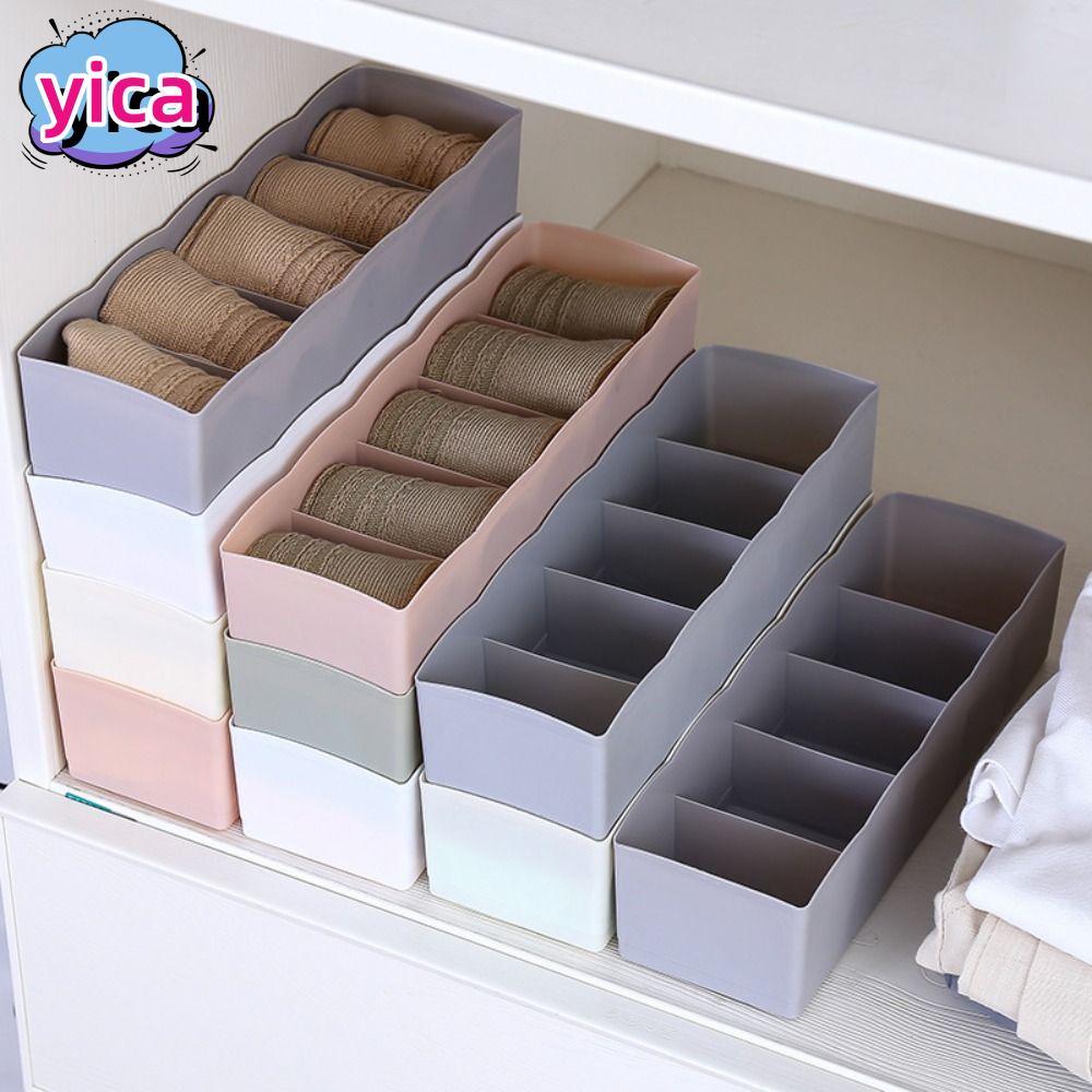 กล่องเก็บชุดชั้นใน YICA ซ้อนได้ 5-Grid ที่เก็บเสื้อผ้า, ช่องถุงเท้าที่ ...