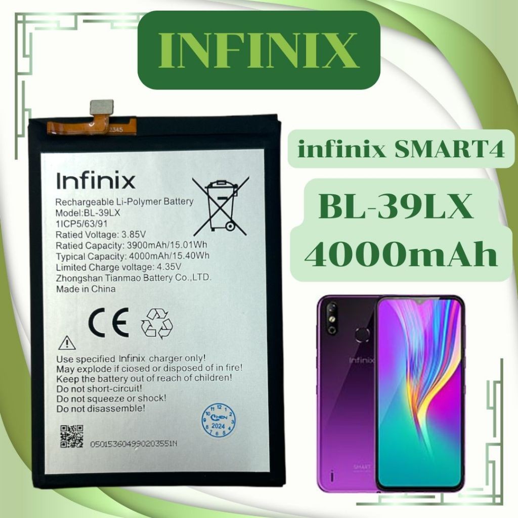 ส่งในไทย แบตเตอรี่ Battery infinix Smart 4 model BL-39LX X653 4000mah ...