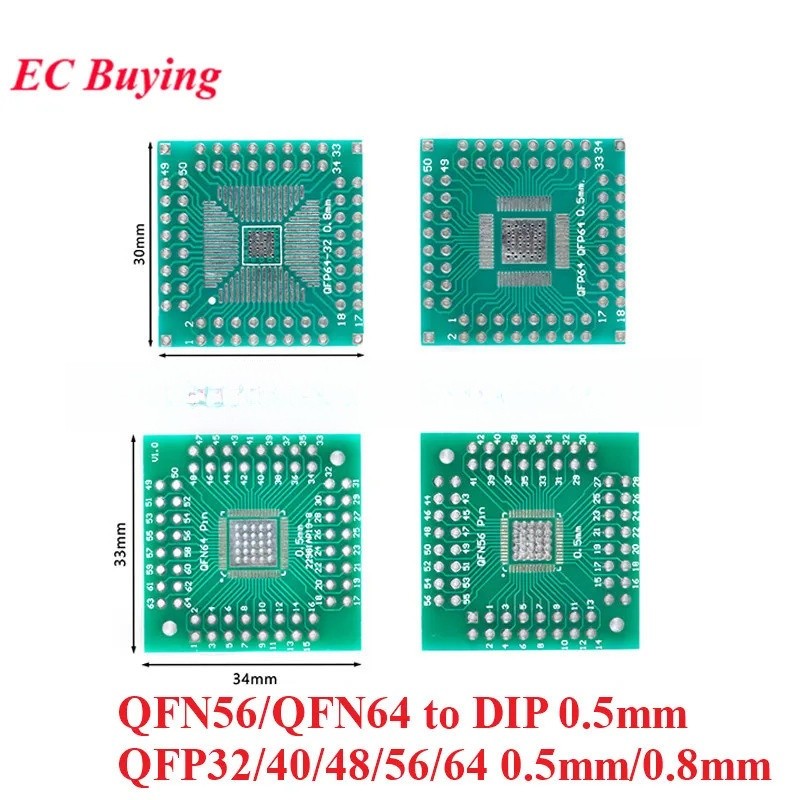 10 ชิ้น/ล็อต QFN56 QFN64 QFP32 QFP40 QFP48 QFP56 QFP64 อะแดปเตอร์บอร์ด ...