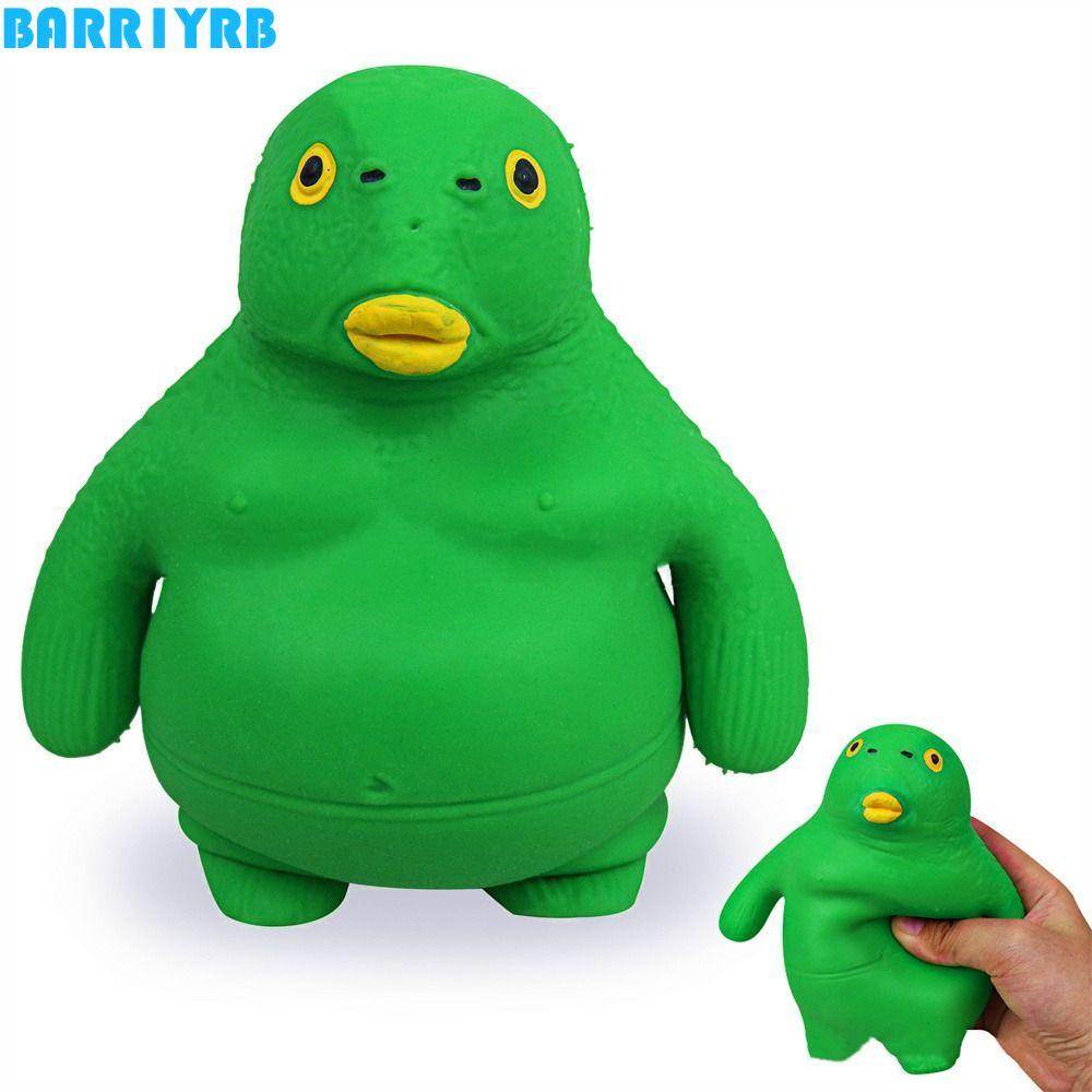 BARR1YRB บีบปลาสีเขียว Fidget ของเล่นเด็กนุ่ม Dumb Head Fish Silly Fish ...
