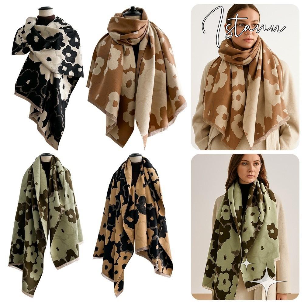 ISTANU ผ้าพันคอแคชเมียร์จำลอง Pashmina กันลม พิมพ์ลายดอกไม้สไตล์หรูหรา ...