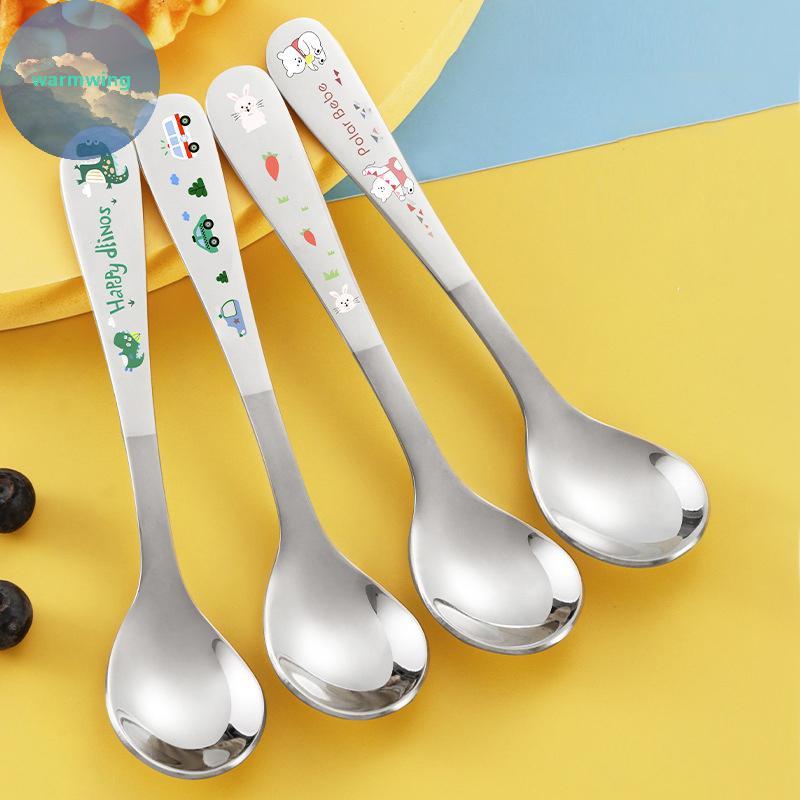 Warmwing เด็กสแตนเลสช้อนการ์ตูนรถหม้อช้อนซุป Bun Home Kitchen Essential น่ารักบนโต๊ะอาหารเด็ก ...