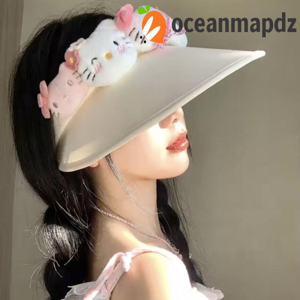 OCEANMAPDZ หมวกป้องกันแสงแดด, อะนิเมะหวาน Kitty ตุ๊กตาหมวกกันแดด, Sweet Travel กีฬากลางแจ้ง Y2k ...