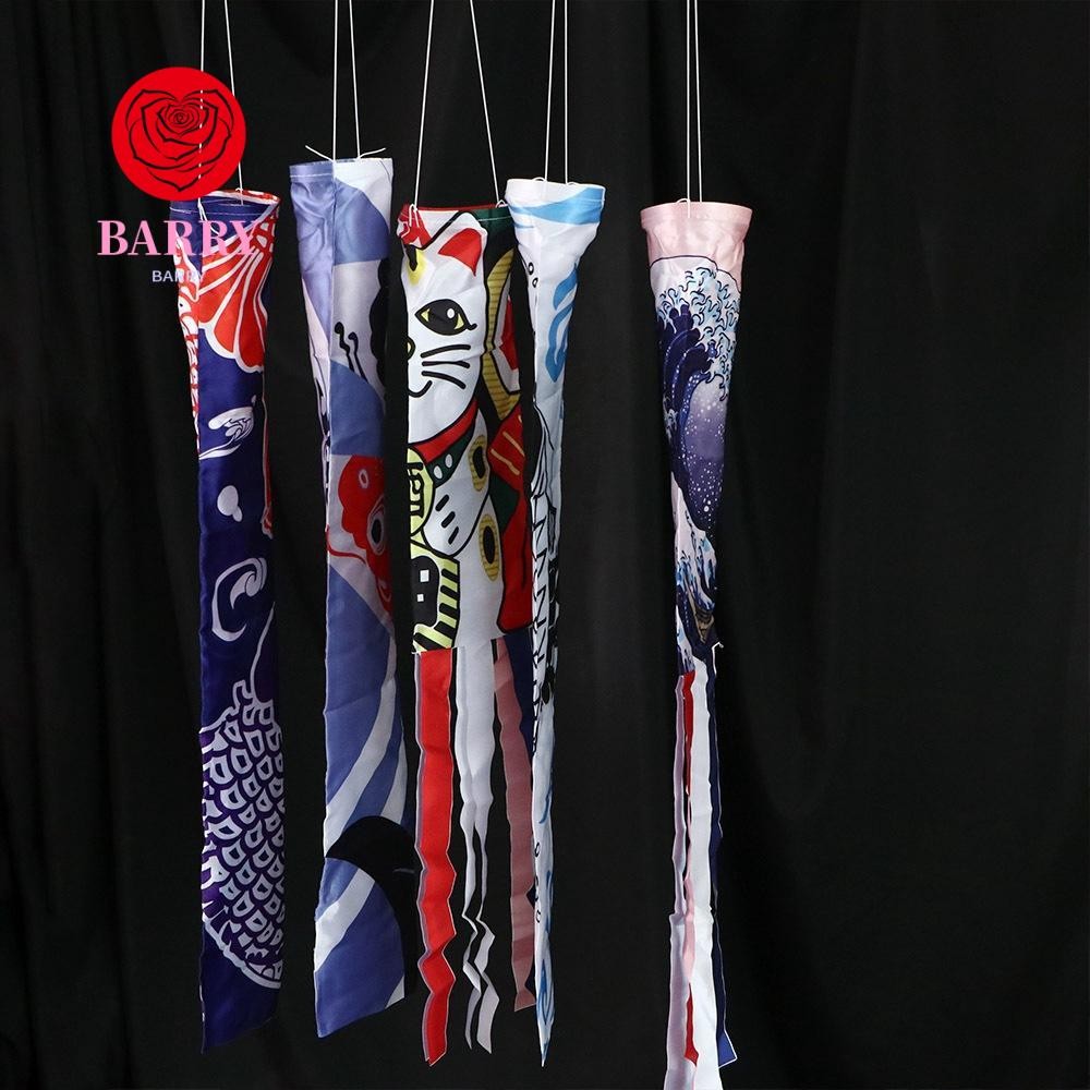 BARRY Wind Chimes การ์ตูนที่มีสีสันปลาธง Wind Streamer Yard Decor สไตล์ ...