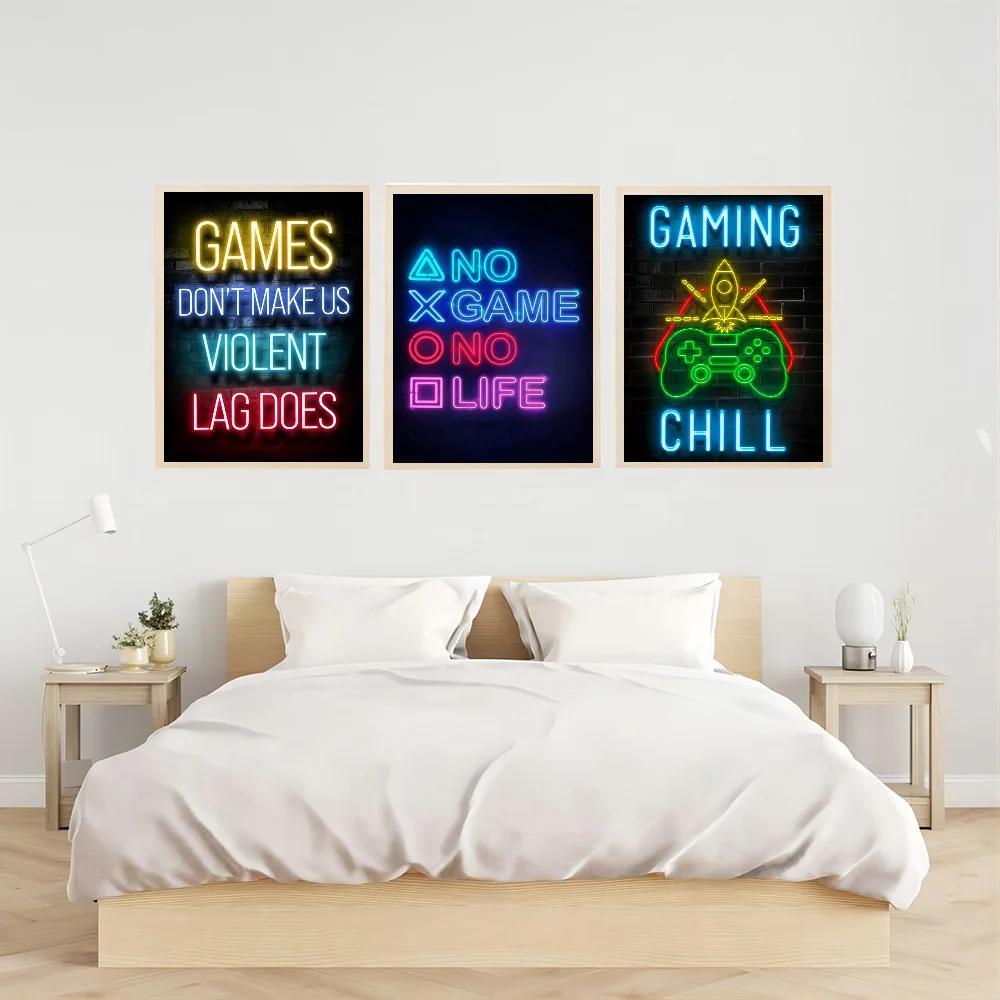 Gaming Gamer Selfกาวโปสเตอร์Art Whitepaperพิมพ์โปสเตอร์ความงามArt Wall ...
