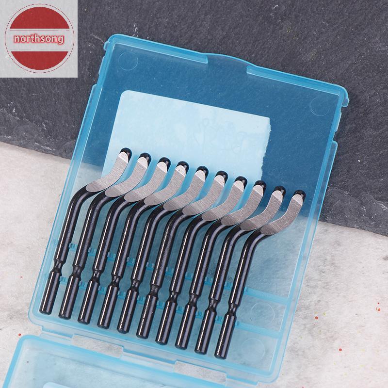 NOR 10pcs Deburring ทองแดงหลอดขอบตัดมีด Scraper ใบมีด BS1010 Trimming Scraper Deburring ...
