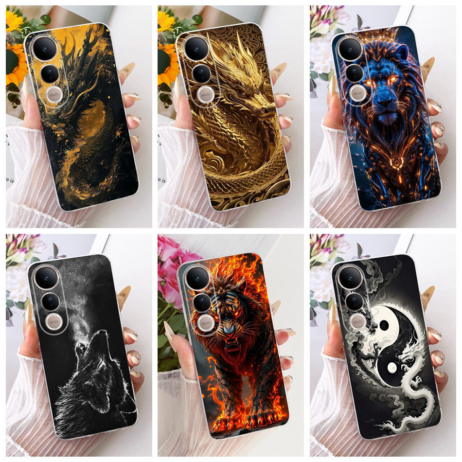 สําหรับ Vivo V50 Lite V50 V2427 V2441 ใหม่ Cool Tiger Dragon รูปแบบเคส ...