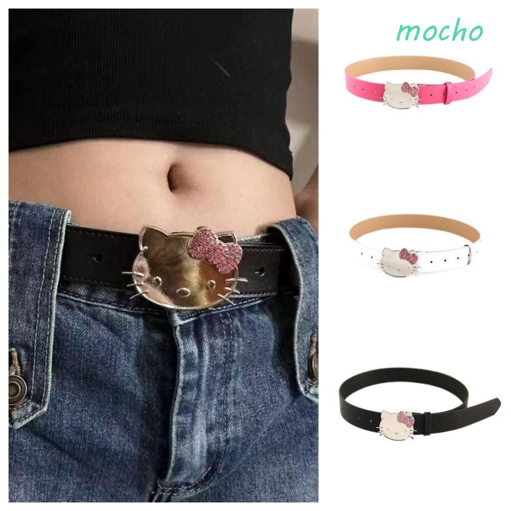 MOCHO Cat เข็มขัดPUหนังลายY2K มีหัวเข็มขัดโลหะและคริสตัล Swarovski ...