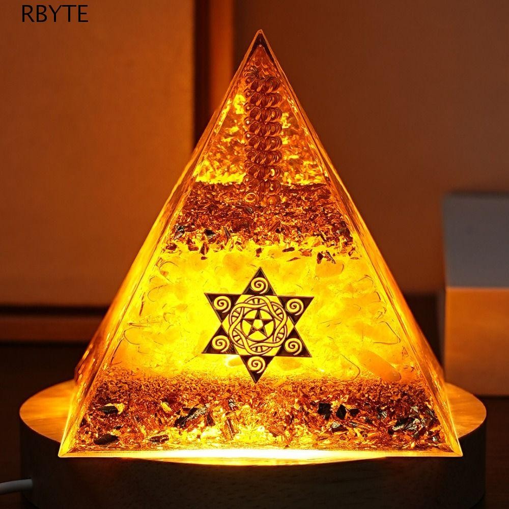 RBYTE พีระมิดคริสตัล Citrine สำหรับฝึกสมาธิ และตกแต่งออฟฟิศ | Shopee Thailand