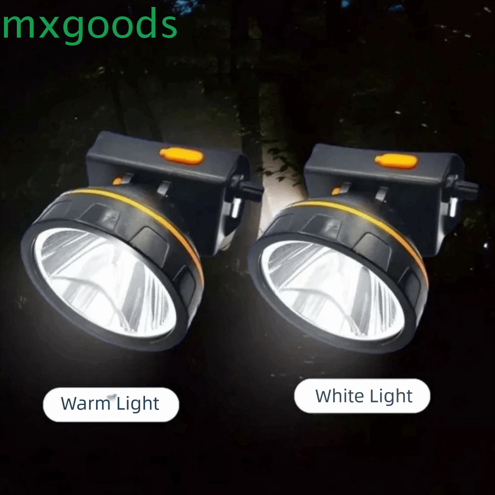 MXGOODS ไฟหน้า นํา, โคมไฟหัวตกปลากันน้ําที่สว่างเป็นพิเศษ, ไฟแคมป์ปิ้งที่สวมใส่ได้กําลังสูงแบบ ...