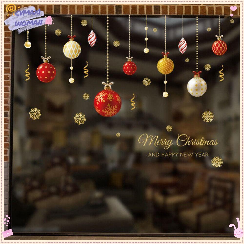 CYMX คริสต์มาสสติกเกอร์แบบคงที่ตกแต่งบ้านที่ถอดออกได้ Shopwindow ...
