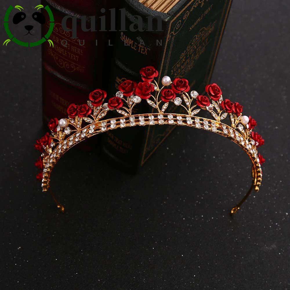 Quillian Tiara เพชรสังเคราะห์และดอกกุหลาบแดง พร้อมดีไซน์ทองคำ เหมาะ ...
