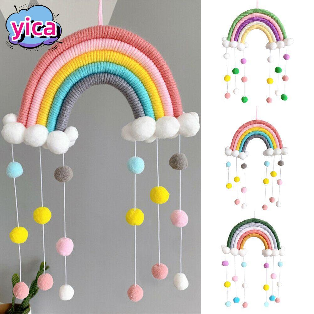 พรมเมฆสีรุ้ง YICA ของตกแต่งแขวนผนังทำมือแบบปอมปอมสำหรับ diy | Shopee ...