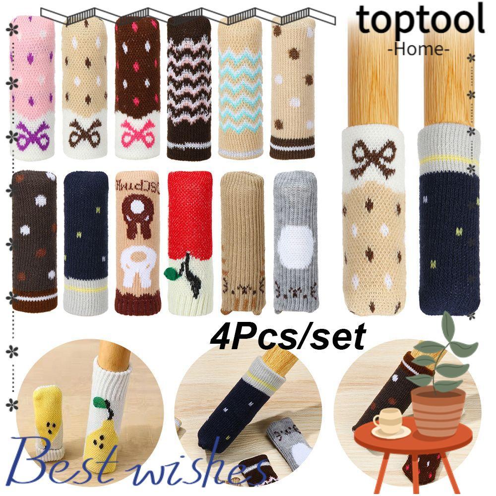 TOPTOOL 4 ชิ้น/เซ็ตตารางเท้ายืดหยุ่นถัก Anti-Noise Non-slip เฟอร์นิเจอร์ขาแขน | Shopee Thailand